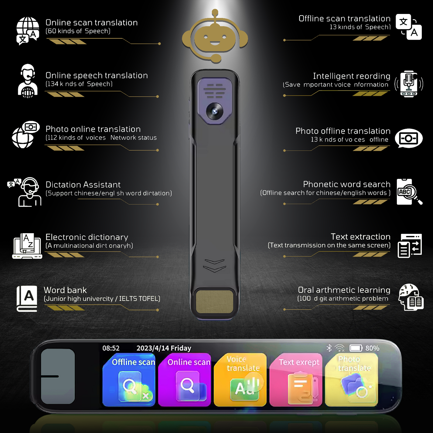 ScanSense AI Scanning Smart Pen – Instant AI Answers, Offline Translat