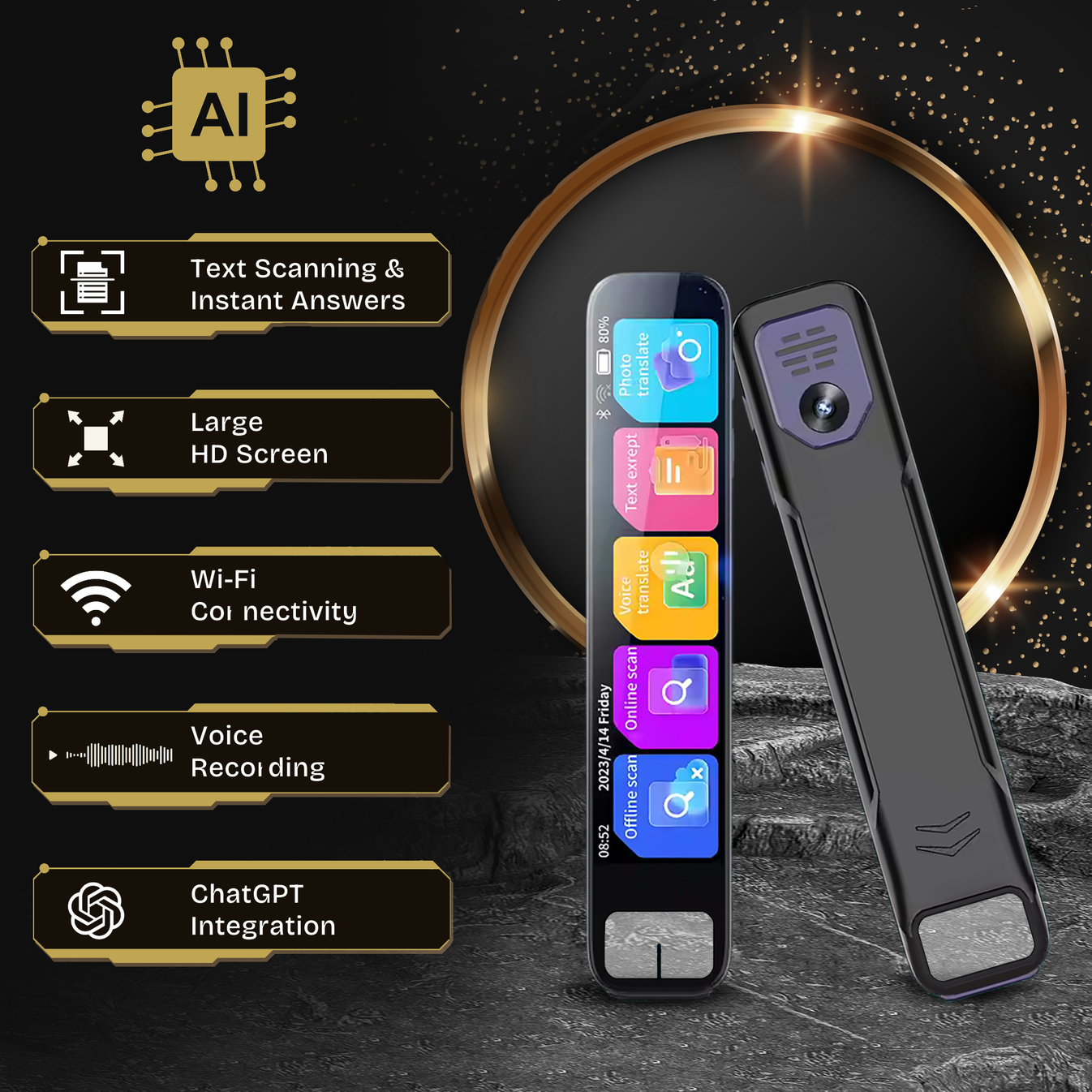 ScanSense AI Scanning Smart Pen – Instant AI Answers, Offline Translat